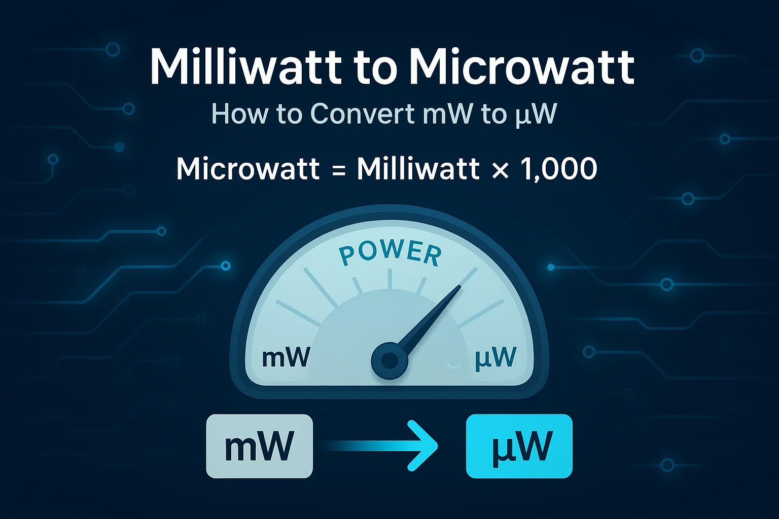 Chuyển đổi Milliwatts sang Microwatts - JetCalculator