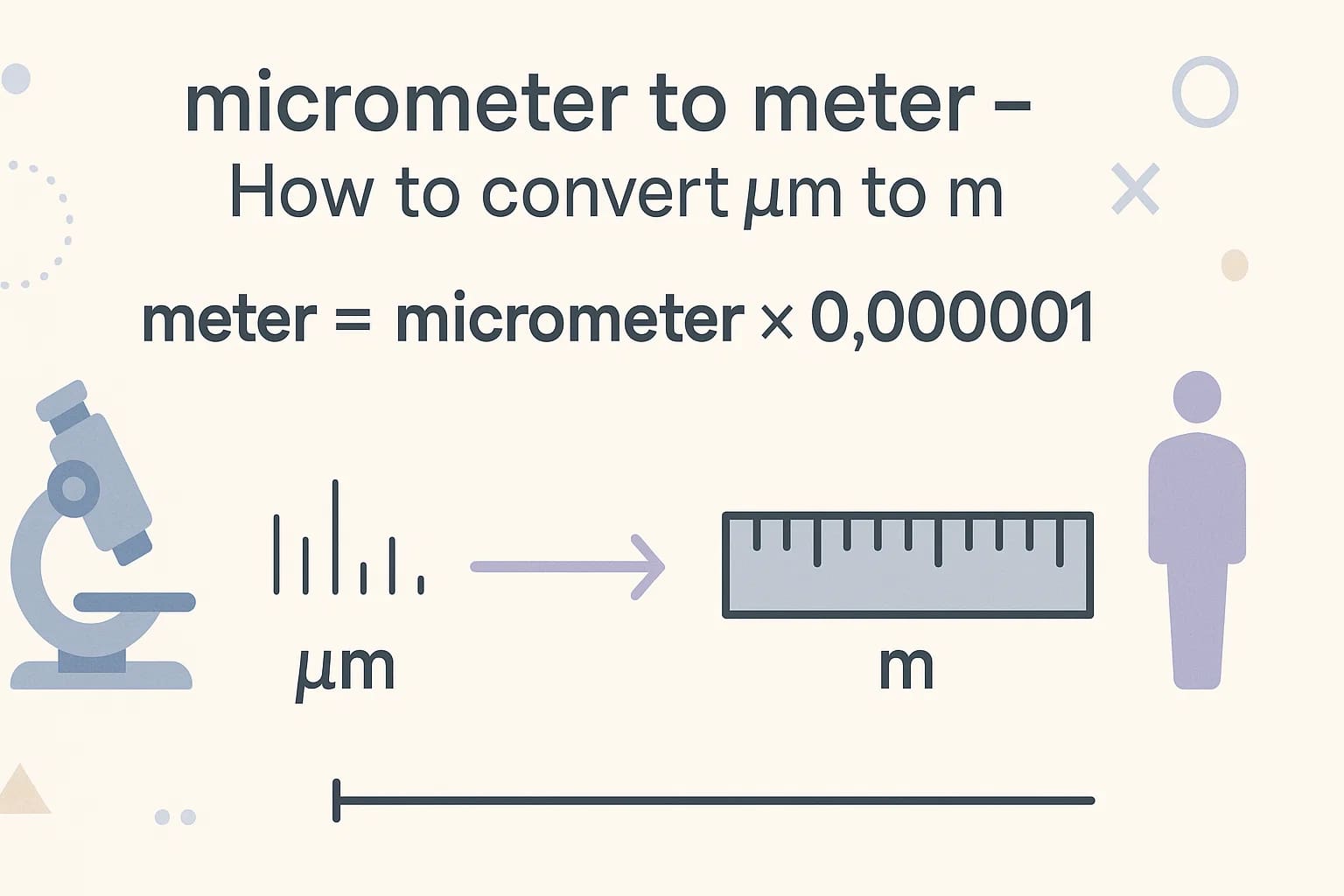 Công cụ chuyển đổi Micrometer sang Mét - JetCalculator