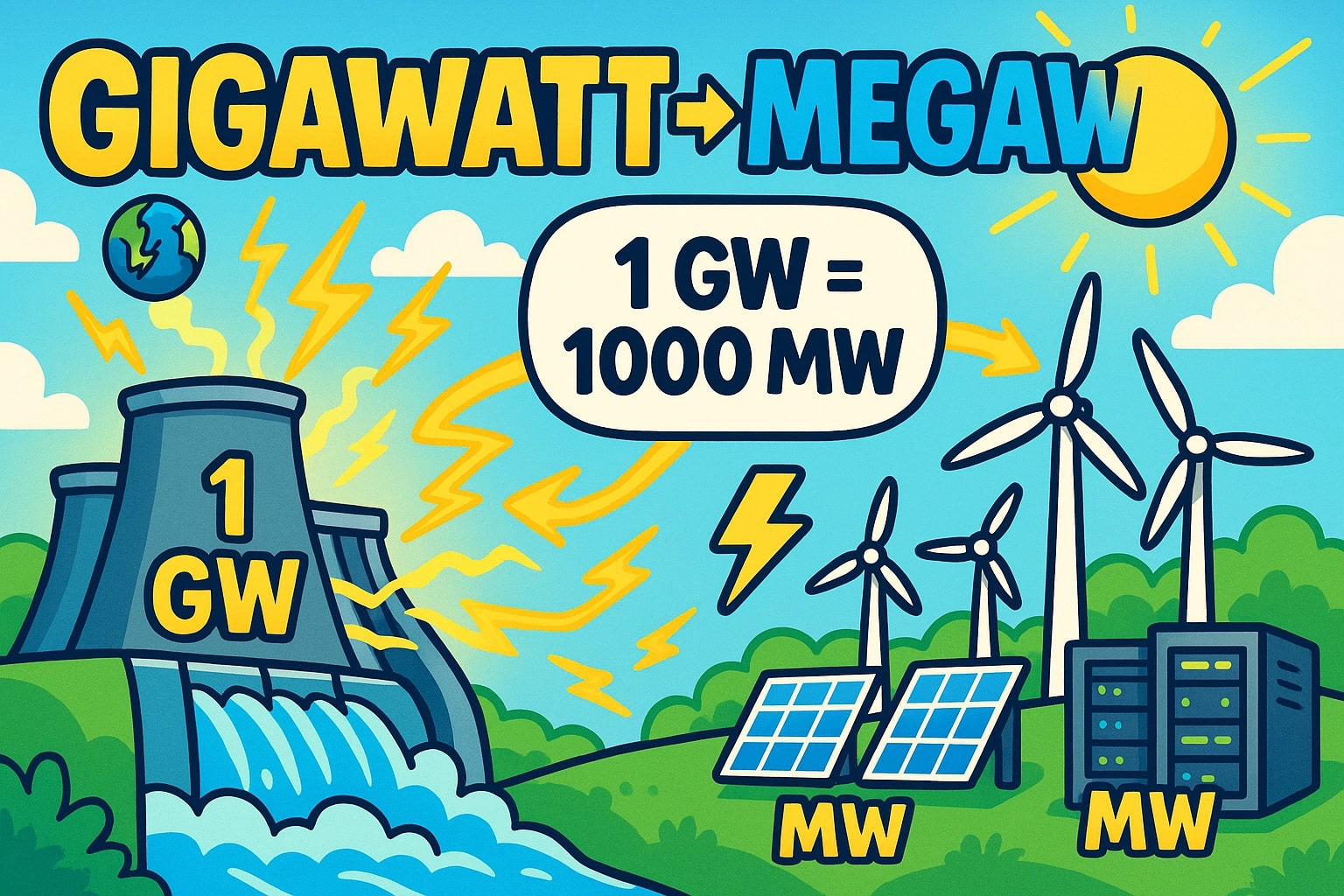 Chuyển đổi Gigawatt sang Megawatt - JetCalculator